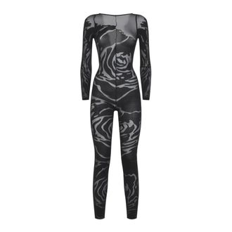 Wolford Rose Shadow Catsuit - - Jumpsuits & Playsuits - Damen - Schwarzk - S
