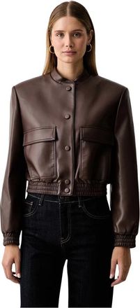 Twinset Bomberjacke aus Kunstleder - - Jackets - Damen - Braun - M