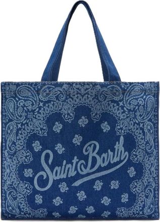 MC2 Saint Barth Femme, Sacs, Bleu, Taille: ONE Size Essential Denim Tote Bag