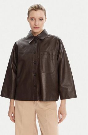 Max Mara Lederjacke Stecca 2525446051 Braun Relaxed Fit