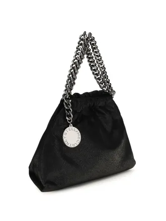 Stella McCartney Womens Falabella Mini Handbag Black Polyester Handbags Hand Bags