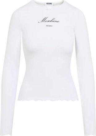 Moschino Femme, Tops, Blanc, Taille: 38 FR T-shirt &agrave; manches longues