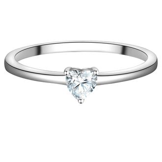 Trilani Ring - Sterling Silber Ring Zirkonia Herz - Gr. 50 - in Silber - f&uuml;r Damen