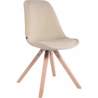Clp Chaise avec 4 carr&eacute;s avec lumi&egrave;re x en bois clair et si&egrave;ge de velours diff&eacute;rentes couleurs colore : Cr&egrave;me
