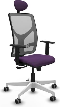 Piqueras y Crespo B&uuml;rostuhl mit Lendenwirbelst&uuml;tze, mit 1D-Armlehnen und festem Kopfteil, ausgestattet mit 3 Positionen und Schneideschaum, mit Rollen von 65 mm, Parket