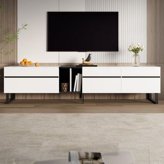 Generic TV Schrank Modern 180 cm f&uuml;r Fernseher bis 80 Zoll, Lowboard mit Klappfach, Minimalistisches TV-M&ouml;bel f&uuml;r Wohnzimmer, Fernsehschrank und Sideboard ver