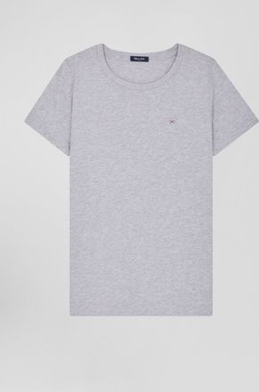 Eden Park T-shirt Femme Manches Courtes En Coton Gris Coupe Regular