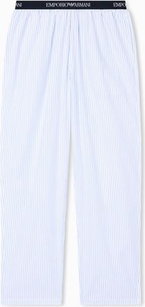 Emporio Armani Herren Yarn Dyed Woven Pants Pyjamaunterteil, blau, M