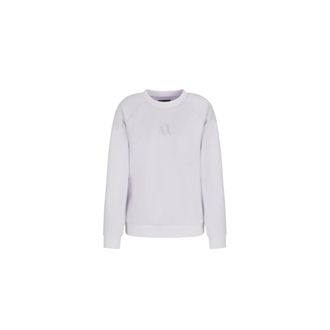 A|X Armani Exchange Femme, Sweatshirts et sweats &agrave; capuche, Blanc, Taille: 42 FR SweaT-shirt en tissu m&eacute;lang&eacute;