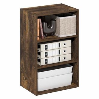 Furinno Basic 3-st&ouml;ckiges offenes Regal, B&uuml;cherregal, Aufbewahrungsorganizer, 29 x 42.2 x 67.1 cm, Bernstein-Kiefer