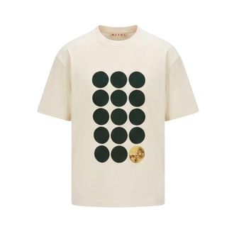 Marni Planet Print T-Shirt - - Tops - Herren - Wei&szlig; - M