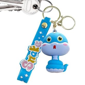 Generic Porte-cl&eacute;s &agrave; breloque serpent, porte-cl&eacute;s serpent de dessin anim&eacute; - Pendentif porte-cl&eacute;s animal pour sac &agrave; dos | Porte-cl&eacute;s avec pendentif porte-bonhe