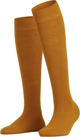Falke Damen Kniestrümpfe Family W Kh nachhaltige Baumwolle lang einfarbig 1 Paar, Gelb Amber 1851, 35-38