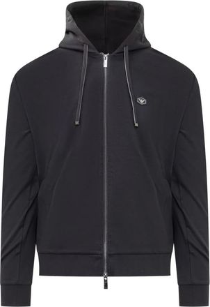 Emporio Armani Homme, Sweatshirts et sweats &agrave; capuche, Noir, Taille: S Sweat &agrave; capuche zipp&eacute; en coton stretch