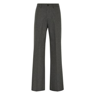 Philipp Plein Homme, Pantalons, Gris, Taille: XL Wool Wide Leg Pantalons