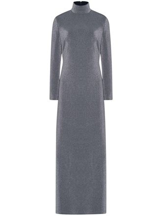 Rosetta Getty robe longue à col montant - Argent