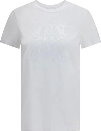 Max Mara Femme, Tops, Blanc, Taille: 40 FR T-shirt Monogramme Brod&eacute;