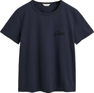 GANT Damen REG Script SS T-Shirt, Evening Blue, X-Large