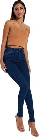 Trendyol Damen Skinny Jeans mit Hoher Taille Hose, Dunkelblau, 44