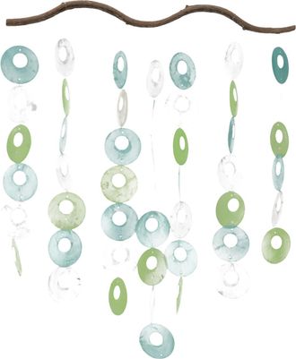 Guru Shop Muschel Mobile, Ethno Windspiel, Sonnenf&auml;nger - Gr&uuml;n, 50x40x2 cm