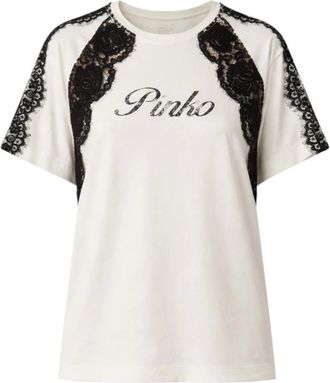 Pinko Pinko, Femme, Tops, Blanc, Taille: 36 FR Esther T-Shirt