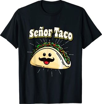 Foxxy Merch Se&ntilde;or Taco, lustiger Kawaii mexikanischer Essen mit Sombrero Hut T-Shirt
