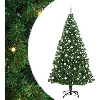 vidaXL K&uuml;nstlicher Weihnachtsbaum mit 300 LEDs mit St&auml;nder Gr&uuml;n 210 cm vidaXL