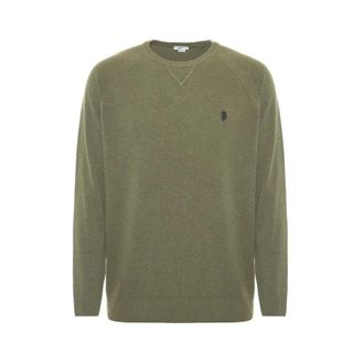 U.S.Polo Association Overdyed Wollmischung Rundhals-Pullover - - Knitwear - Herren - Gr&uuml;n - L