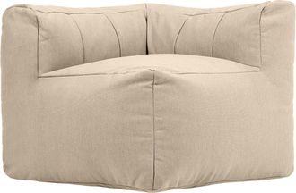 Icon Brand Zen Eck-Sitzsack, Modular Sofa f&uuml;r Erwachsene, Beige, Olefin Stoff f&uuml;r Drinnen und Drau&szlig;en, Ecksofa, Bequemer Sitzsack Sofa mit Schaumstoff F&uuml;llung, G