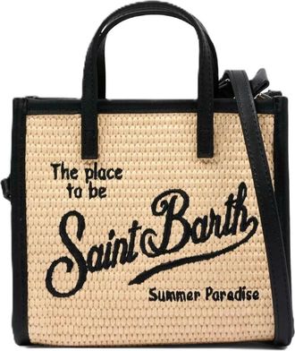 MC2 Saint Barth Femme, Sacs, Beige, Taille: ONE Size Vivian Mini Sac en Paille avec Bandouli&egrave;re