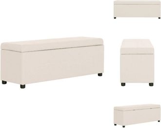 vidaXL Vidaxl - Bank mit Staufach 116 cm Creme Polyester - Aufbewahrungsbox - Sitzbank - Garderobe - Creme Sofa - Wohnzimmer Dekoration