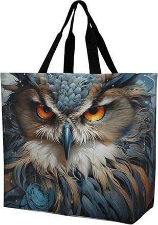 Generic Hibou Sac Fourre Tout Grand Tote Bag L&eacute;ger Sac &Agrave; Bandouli&egrave;re Pour Voyage Universit&eacute; Quotidienne