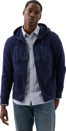 GAP Heritage, Kapuzenpullover mit Logo, Durchgehender Reißverschluss, Tapisserie Marineblau, X-Small