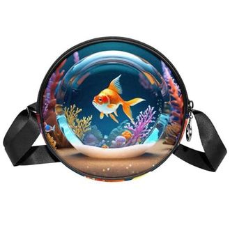 Generic Sac &agrave; bandouli&egrave;re rond rond pour femme, petit sac &agrave; bandouli&egrave;re avec fermeture &eacute;clair, bretelles r&eacute;glables, style d&eacute;contract&eacute;, pour femmes et filles