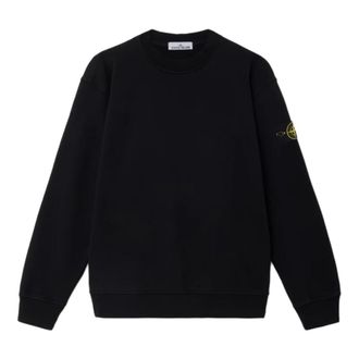 Stone Island Baumwoll-Sweatshirt mit seitlichem Logo-Patch - - Sweatshirts & Hoodies - Herren - Schwarzk - XL