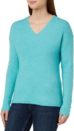 Only Onlcamilla Col V L/S Pull Knt Noos Femme Sweater, Aquarelle/Detail:melange, S