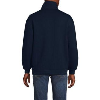 Lands End Gerippter Pullover mit Stehkragen, Herren, Größe:52-54 regular, Blau, by Lands End