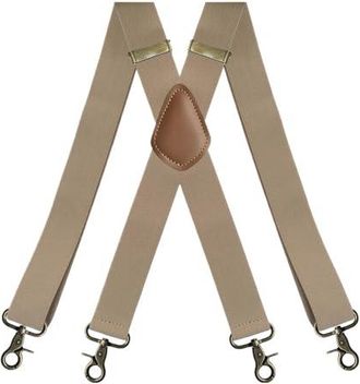 Generico Bretelles &eacute;lastiques r&eacute;sistantes avec clip pour pantalon - Bretelles r&eacute;glables pour jeans pour mariage, randonn&eacute;e et travail de construction, Couleur 