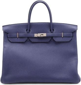 Herm&egrave;s 2018 Togo Birkin Retourne 40 handbag - Blau