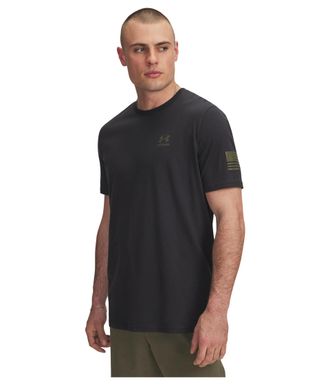 Under Armour Herren T-Shirt Freedom Flag Kurzarm, (003) Black/Marine Od Green, Mittel