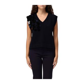 Liviana Conti Blaue Weste - - Knitwear - Damen - Blau - S