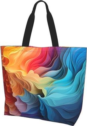 Generic Textures Color&eacute;es Sac Fourre-Tout Pliable Tote Bag L&eacute;ger Sac A Main Femmes Pour Travail Voyage Shopping