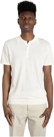 Daniele Fiesoli Homme, Tops, Beige, Taille: M Polo manches courtes en coton cr&egrave;me