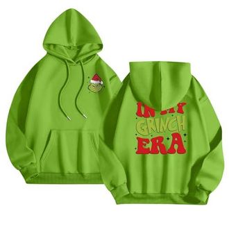 Generic Le Grinch Sweat A Capuche Femme Hiver Vetement Pulls Vêtements The Pull Moche Femmes Noël Pilou Costume Adulte Sweatshirts Oversize Noel Pyjama Deguis