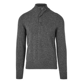 Bomboogie Homme, Pulls, Gris, Taille: 2XL Pull en laine m&eacute;rinos avec col montant et boutons