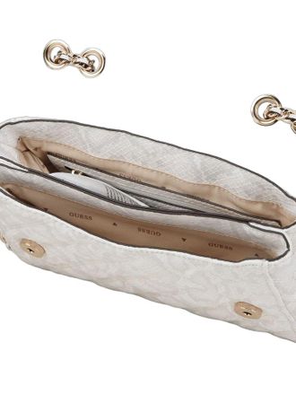 Guess Womens Shoulder Bag Off White Polyurethane Shoulder-bags