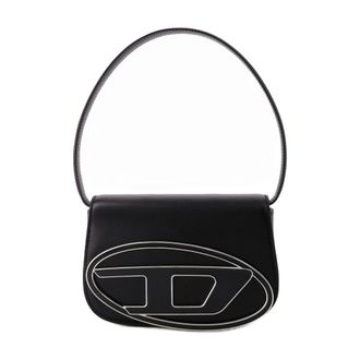 Diesel Womens Leather Shoulder Bag Black Cowhide