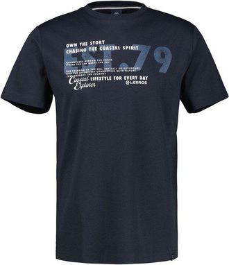 Lerros T-Shirt Basic (SPARPACK) uni + mit Print im 2er Pack