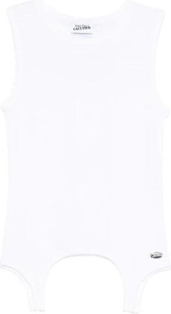 Jean Paul Gaultier Femme, Tops, Blanc, Taille: 36 FR Garter Tank Top