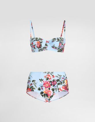 Dolce & Gabbana Flower Bouquet-print Balconette Bikini - Frau Bademode Multicolor 4